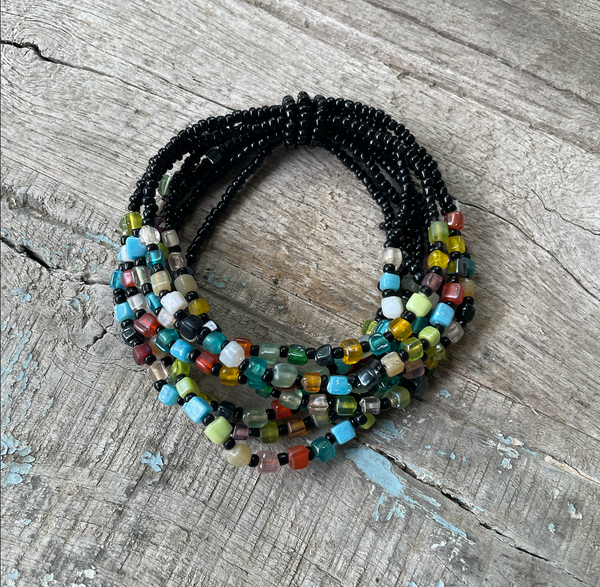 Multi-Colored Bead Stretch Bracelet – Junque Drawer Studio