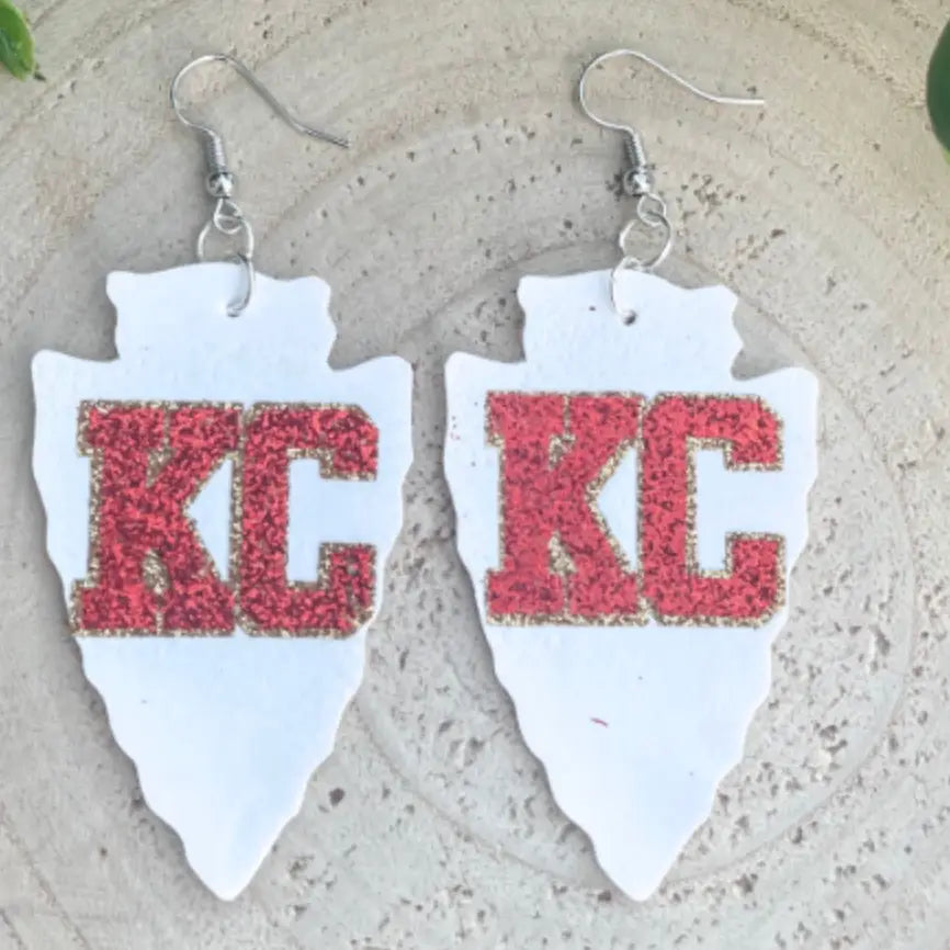 Chiefs leather earrings store