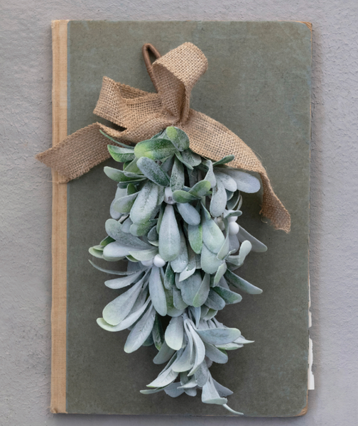 Faux Mistletoe with Jute Ribbon – Junque Drawer Studio